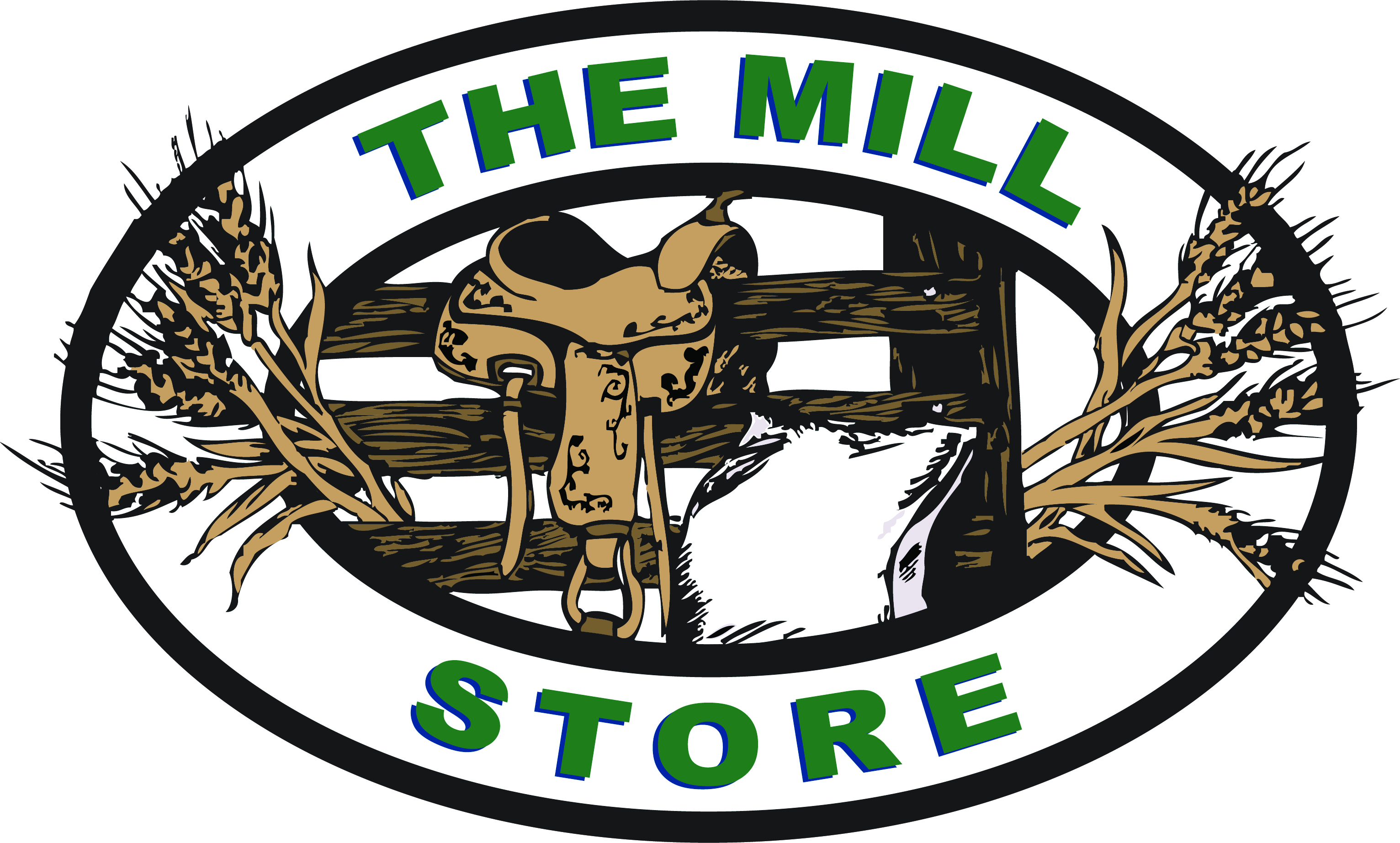 Mill Store Logo with Blank Feed Bag – Reining Alberta