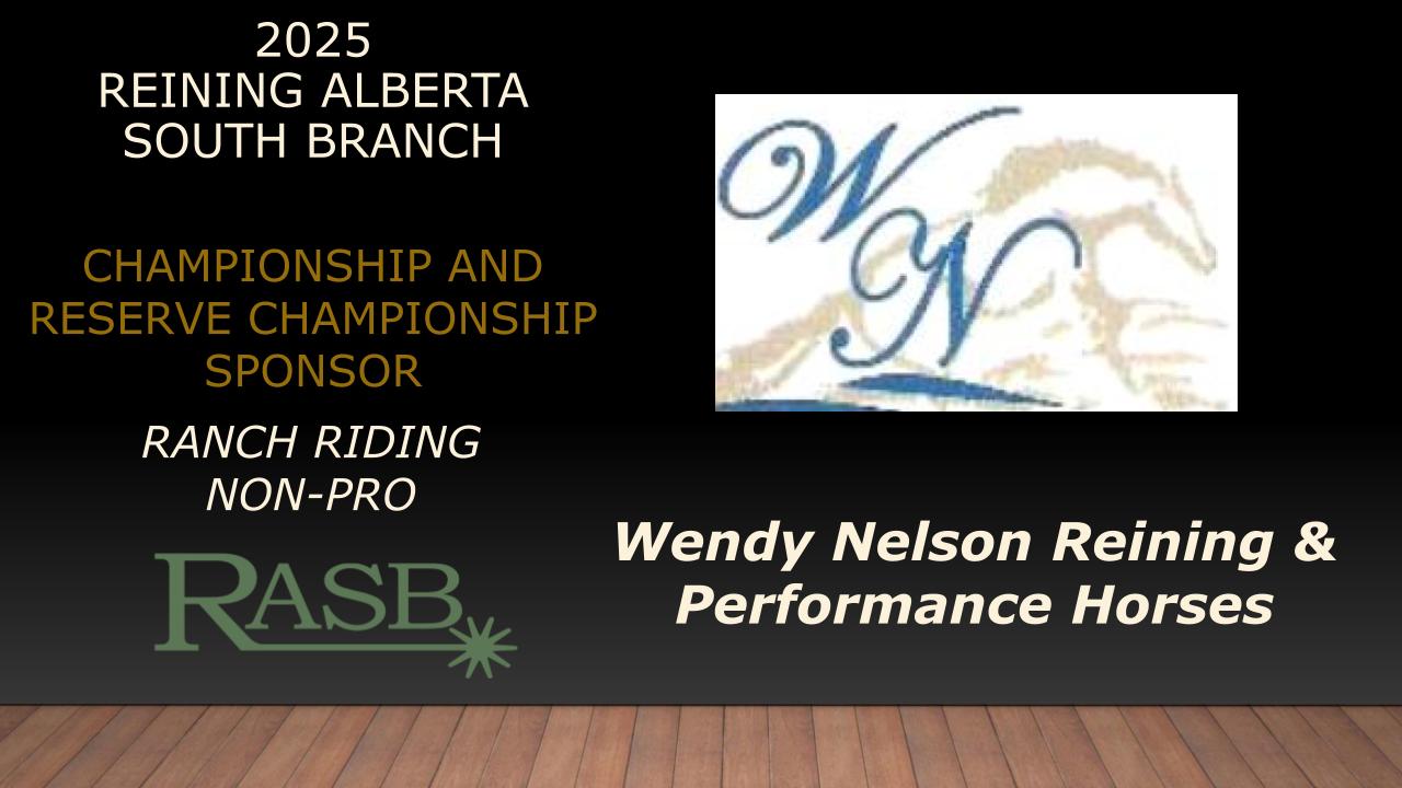 2025 – RASB Sponsor Poster – Wendy Nelson Reining & Performance Horses – Reining Alberta